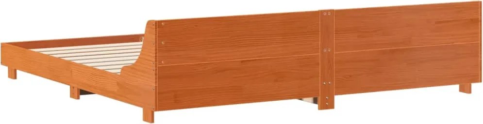 Postel bez matrace voskově hnědá 200 x 200 cm masivní borovice 3302269