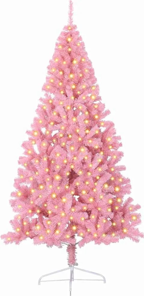 Umělý osvětlený vánoční stromeček Růžová 240 cm PVC 3397098