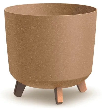 PROSPERPLAST Květináč - GRACIA TUBUS Eco Wood, Ø 29,8 cm Barva: naturo