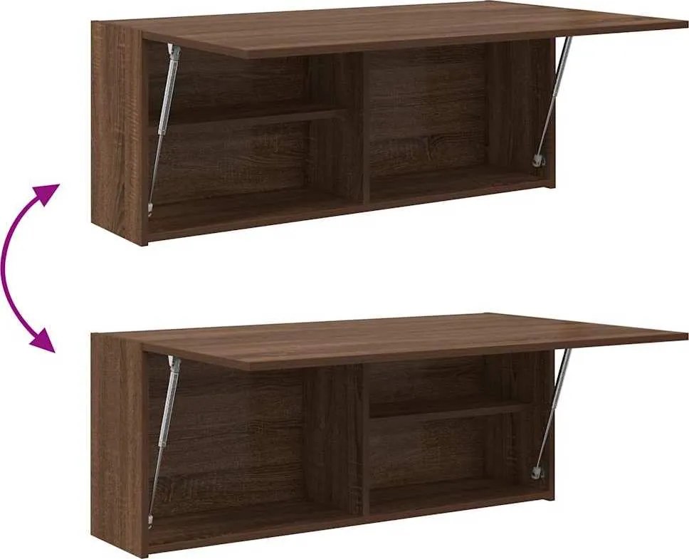 vidaXL Koupelnová nástěnná skříňka 100x25x40 cm kompozitní dřevo [860109] Barva: šedá sonoma