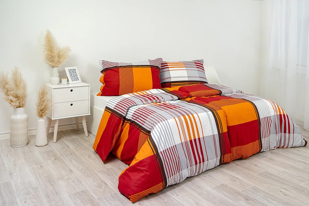 Stanex Ložní povlečení krepové Sofie oranžová (LS279) rozměr: 40 x 40 cm, Zapínání: Zip