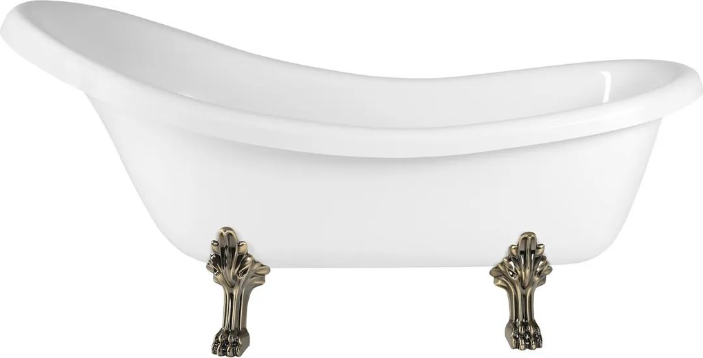 Polysan RETRO vana volně stojící 174,5 x 82 x 80,5 cm nohy bronz litý mramor bílá 43388