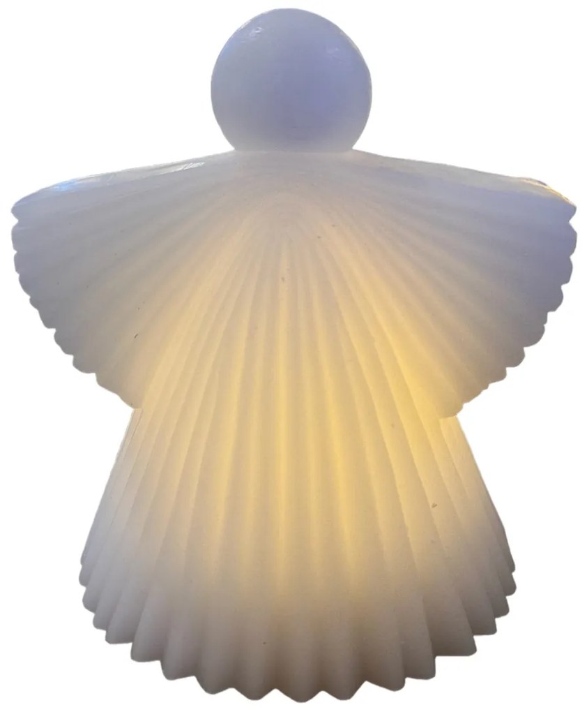 LED svíčka Anděl z pravého vosku na baterie, 11,2 × 12,5 cm, bílý, 2× AA