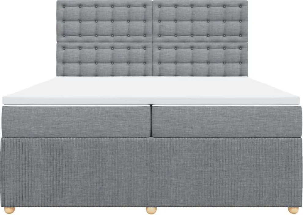 Box spring postel s matrací světle šedá 200 x 200 cm textil 3292177