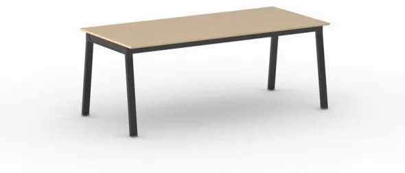 Kancelářský pracovní stůl PRIMO BASIC, černá podnož, 2000 x 900 mm, buk