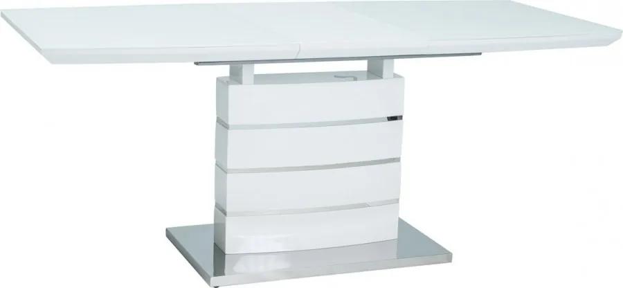 Jídelní stůl rozkládací LEONARDO 140x80 bílá/nerez