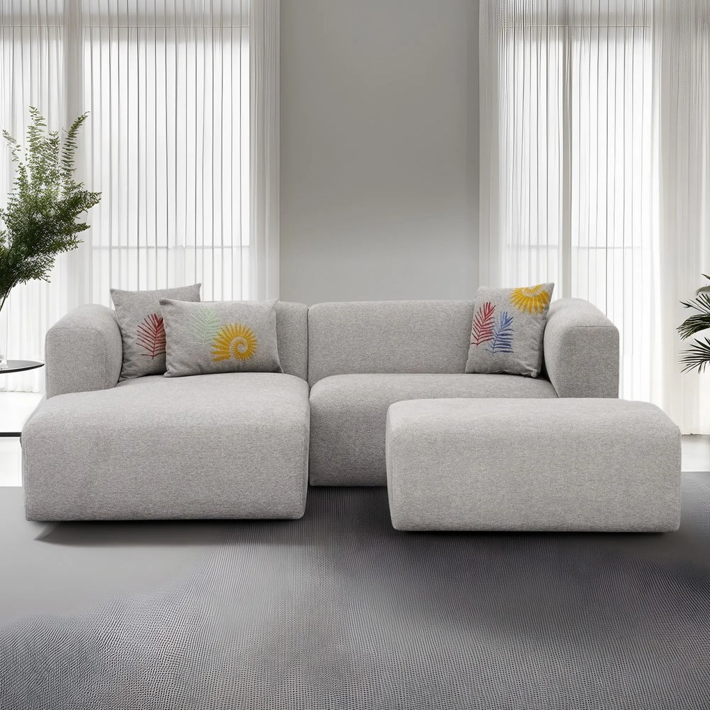 Hanah Home Rohová pohovka LINDEN MINI levá světle šedá