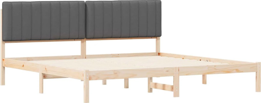 Rám postele s čalouněným čelem Tmavě šedá 200 x 200 cm 3405573