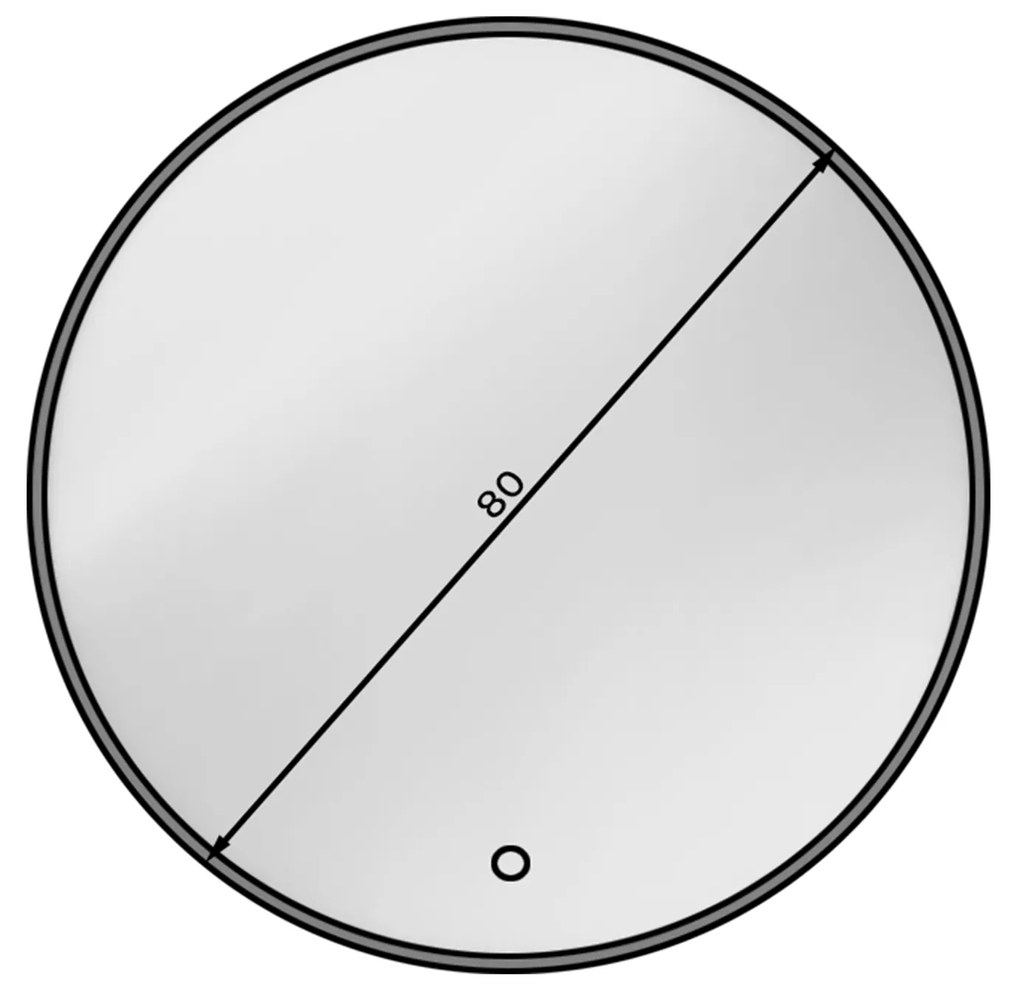 Eltap Zrcadlo Divissi A s LED osvětlením ⌀80 cm, černé