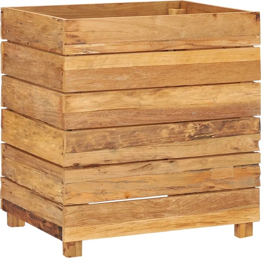 vidaXL Vyvýšený záhon 50 x 40 x 55 cm recyklované teakové dřevo a ocel [47424]