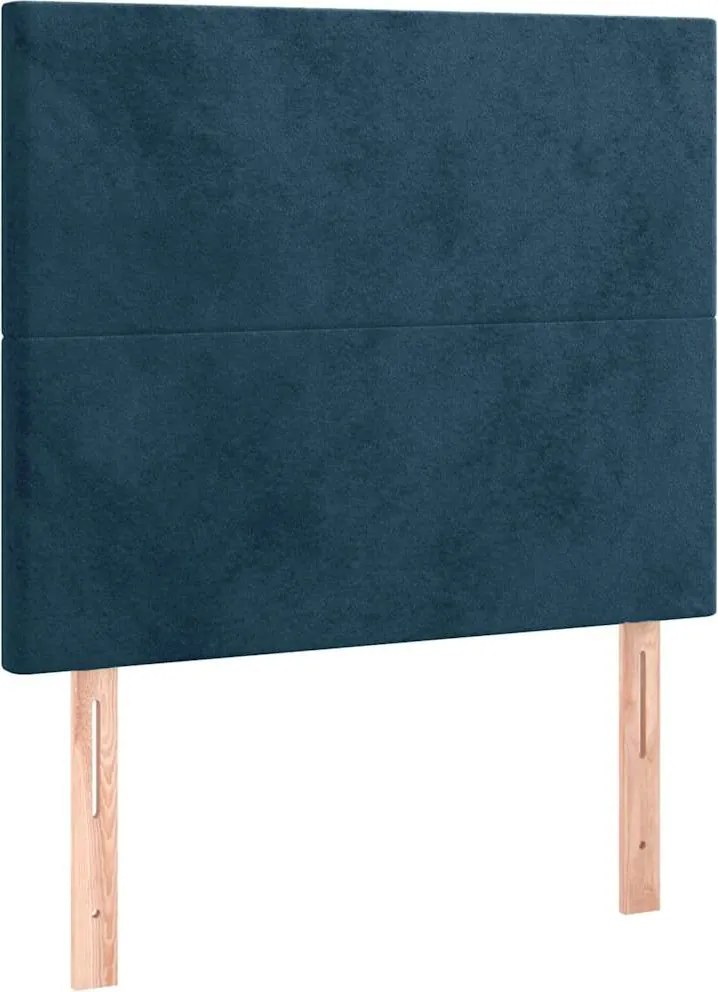 Čelo postele tmavě modré 90x5x118/128 cm sametové 3116092