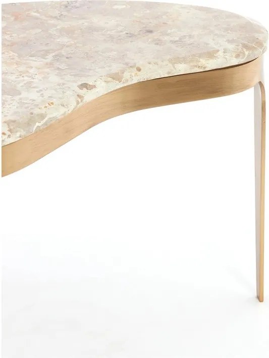 Konferenční stolek s mramorovou deskou v bronzové barvě/taupe 39x65 cm Giulio – Light & Living