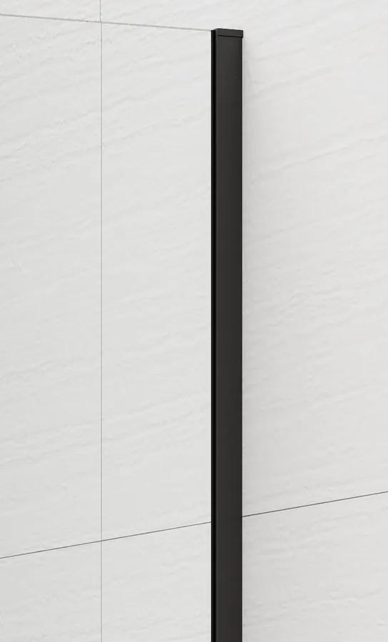Polysan ESCA BLACK MATT jednodílná sprchová zástěna k instalaci ke stěně, matné sklo, 1200 mm ES1112-02