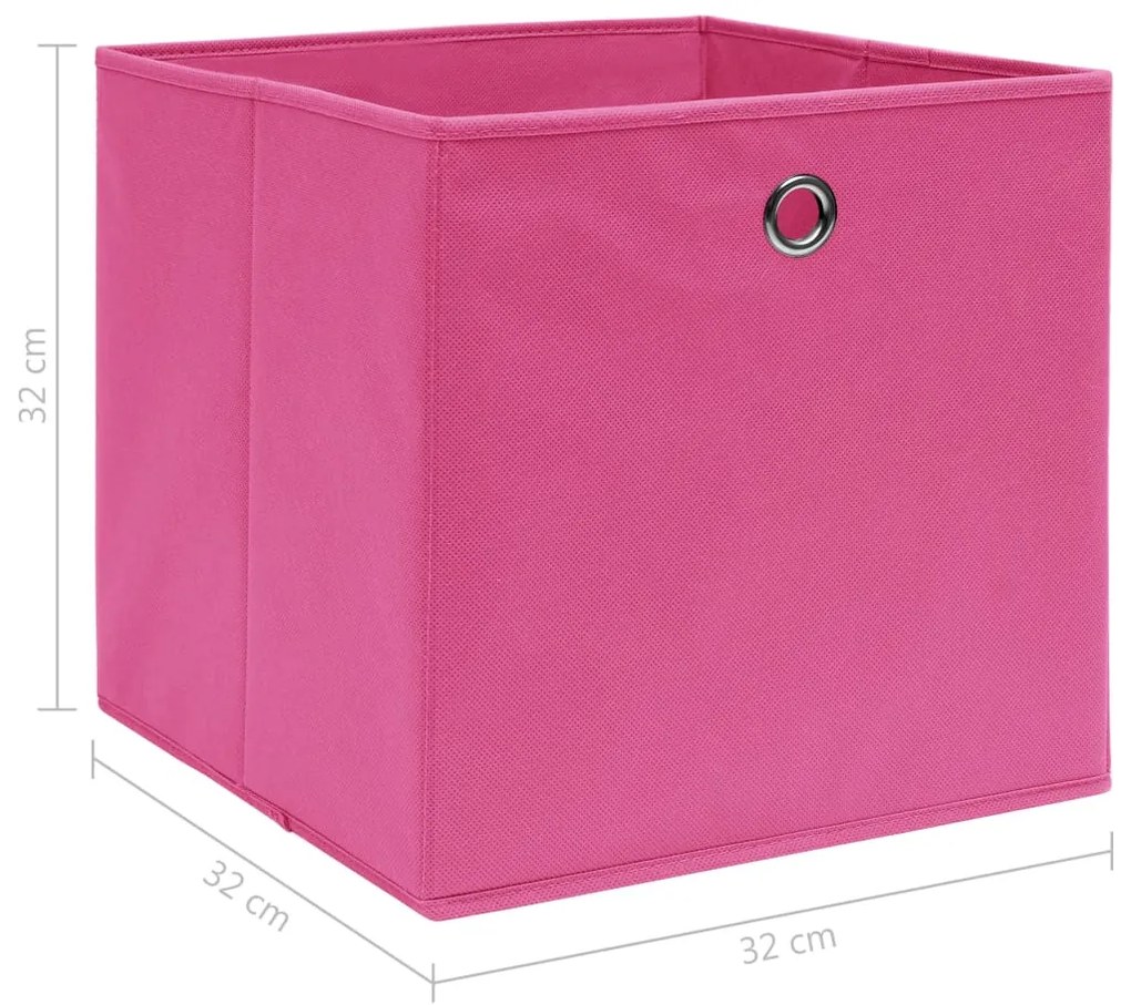 Úložné boxy 4 ks růžové 32 x 32 x 32 cm textil - Default Title