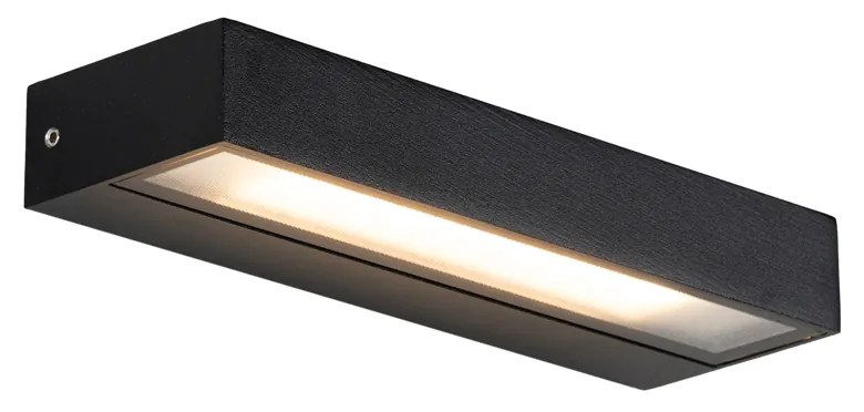 Moderní nástěnné svítidlo černé 22cm vč. LED IP65 - Hannah