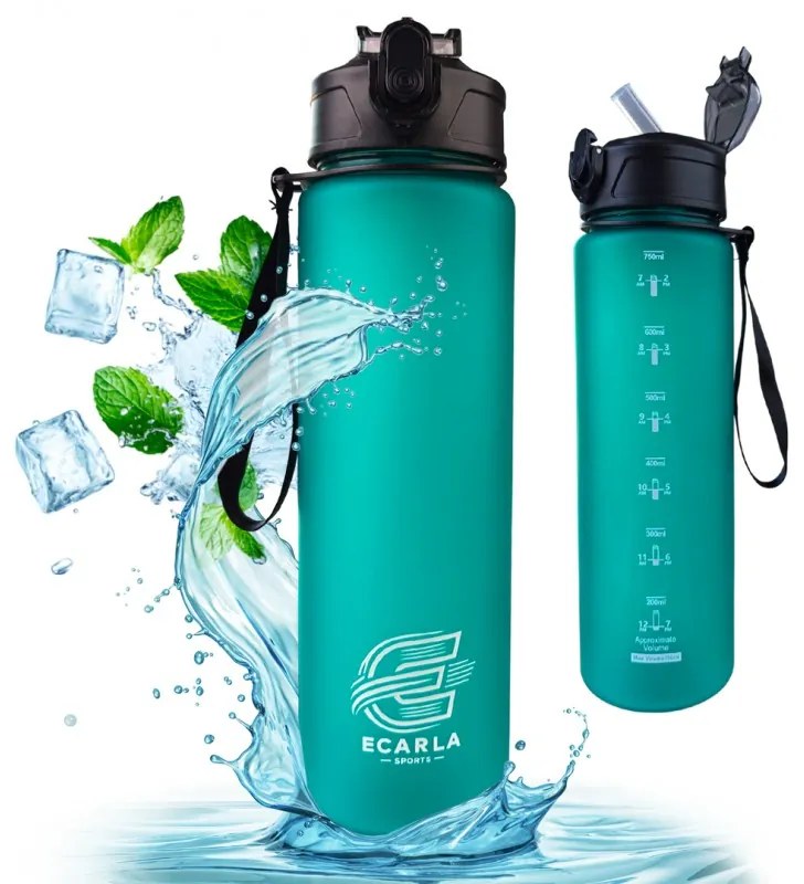 Flamenco Mystique Tyrkysová matná sportovní láhev na vodu 750ML ECARLA SPORTS BD50