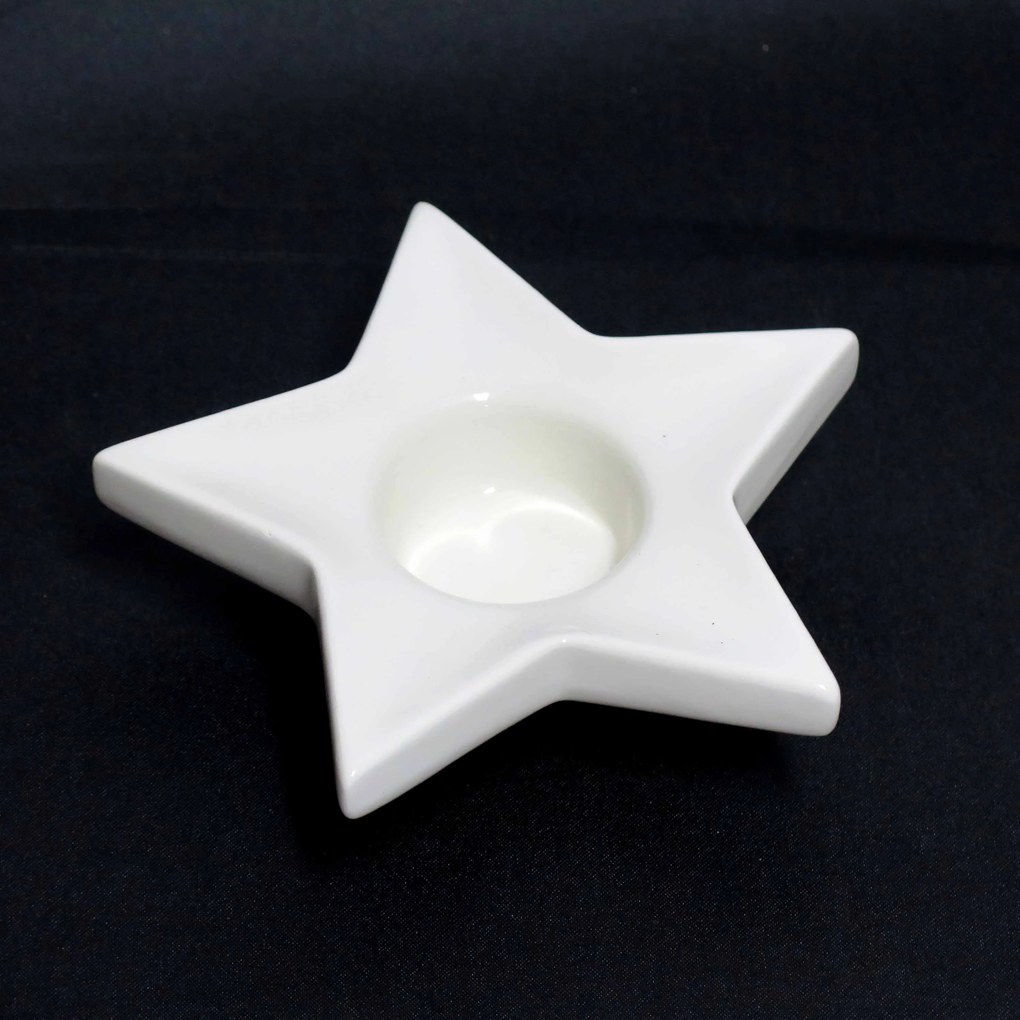 Hvězda bílá - svícen 13 cm