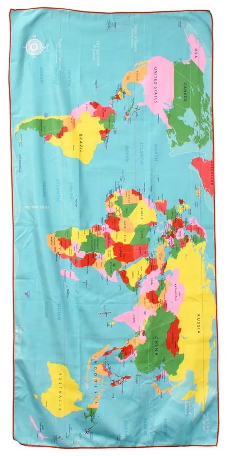 Světle modrý ručník 150x70 cm World Map – Rex London