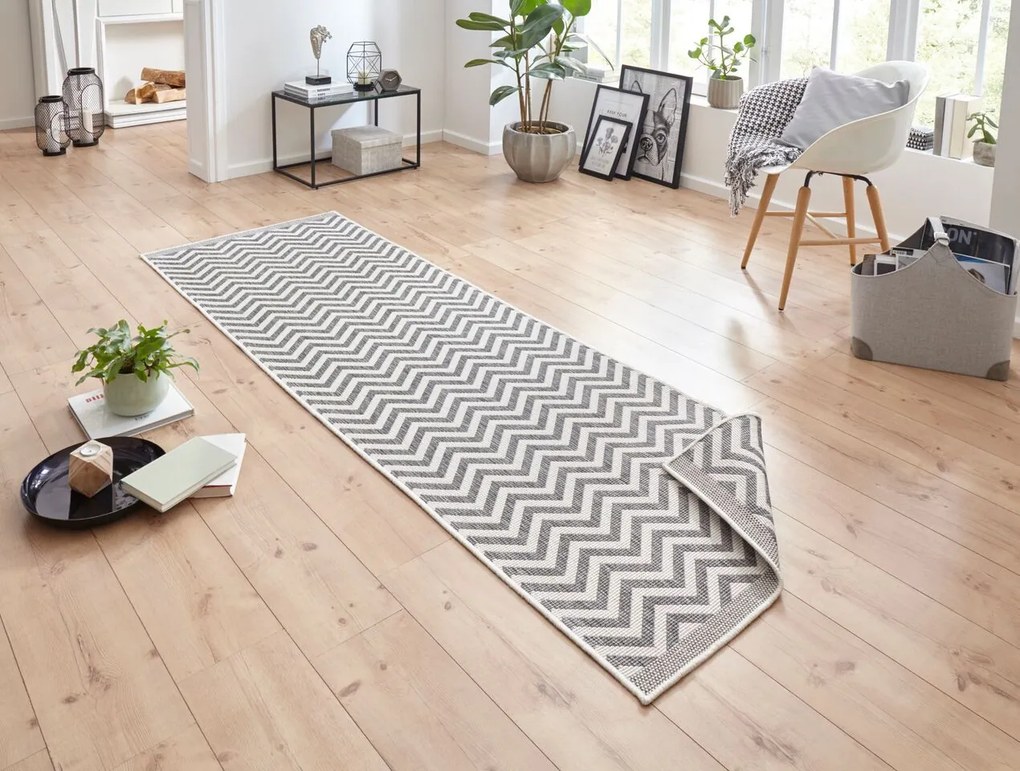 Hanse Home, Kusový koberec Twin Supreme 103432 Palma grey creme – na ven i na doma, 80x150, šedá, chodba / předsíň