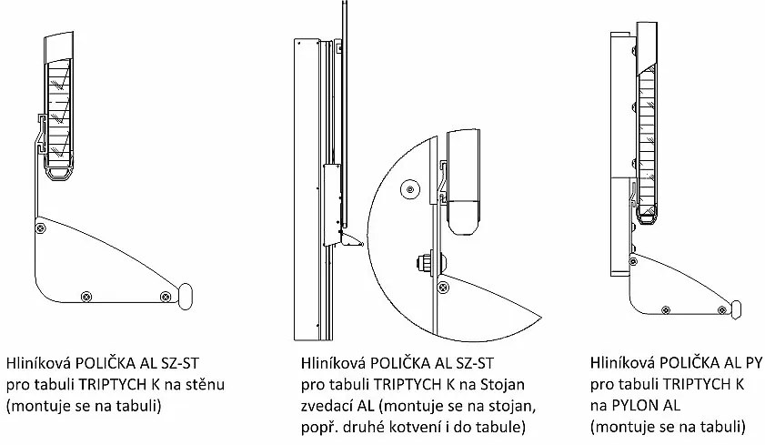 Magnetická tabule pro popis fixem TRIPTYCH K 200 x 120 cm - 200 x 120 cm, bílá