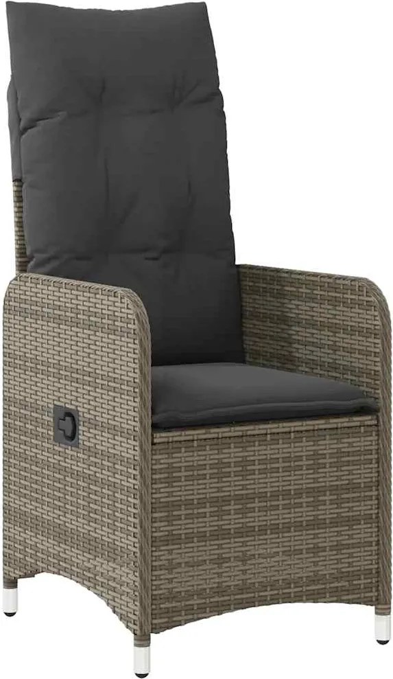 5dílný zahradní bistro set s poduškami šedý polyratan 3277036