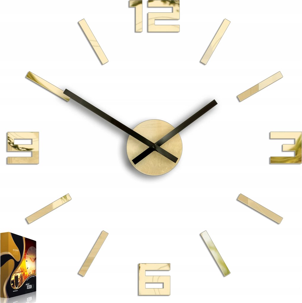 Nástěnné hodiny Arabic Zlaté Zrcadlo 50 cm Kvalita -diy