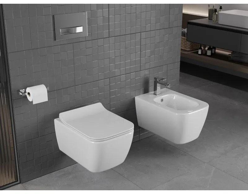 Mexen STELLA, závěsné wc s pomalu padajícím WC sedátkem, 51 x 35 cm, bílá, 30680800