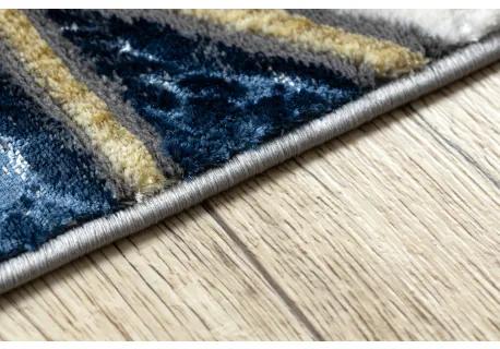 Moderní koberec DE LUXE 462 Geometrický Strukturální tmavě modrý / velikost 140x190 cm | krásné koberce cz