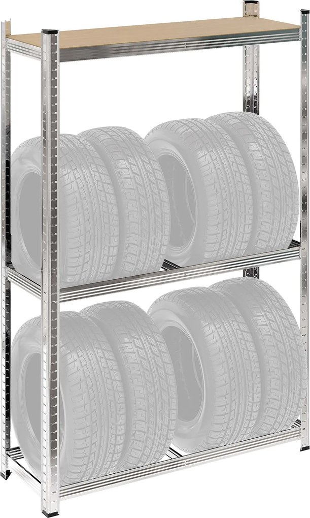 Regál na pneumatiky Wiltec – 180 × 120 × 40 cm, 795 kg (60285)