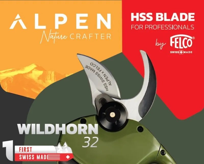 ALPEN Elektrické nůžky ALPEN, komplet s 3 bateriemi a powerpackem Wildhorn 32 WILH32