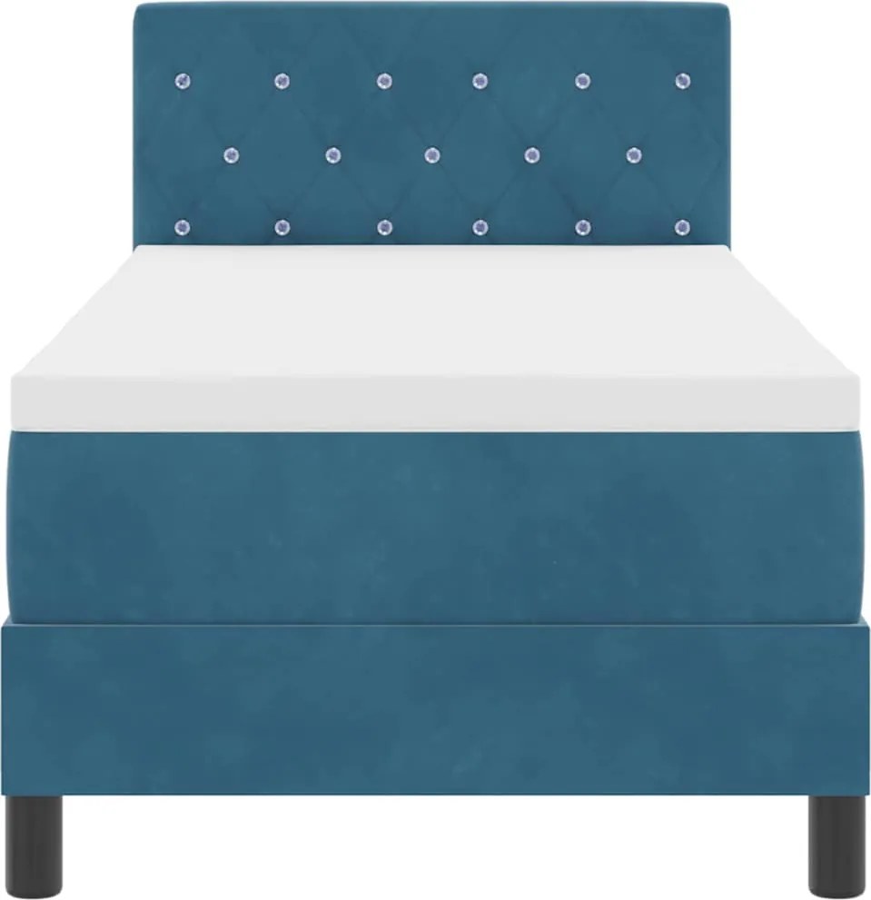 Postel s boxspringem s matrací Tmavě modrá 80 x 200 cm samet 3339072