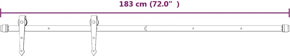 Hardwarová sada pro posuvné dveře 183 cm ocel bílá 151709