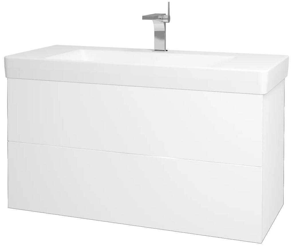 Dřevojas Koupelnová skříň VARIANTE SZZ2 105 Varianta: N01 Bílá lesk / D01 Beton