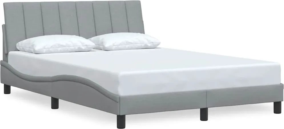 Rám postele bez matrace Hanko světle šedý 140 x 190 cm textil 3310384