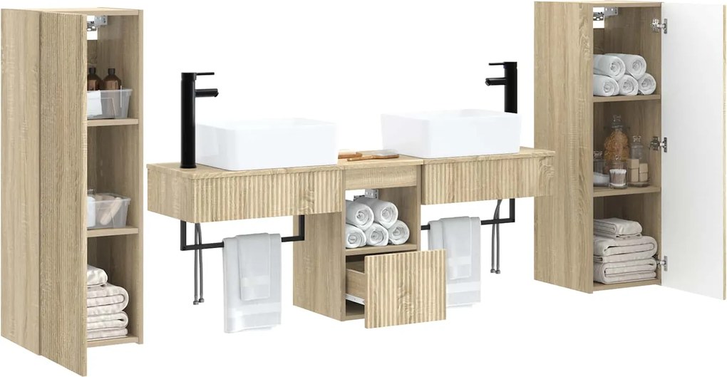 Sada koupelnového nábytku 5 ks Dub sonoma 33 x 34,5 x 100 cm 3405975