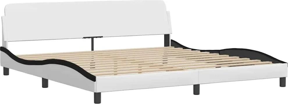 Postel s matrací Dover bílá a černá 200 x 200 cm umělá kůže 3208483