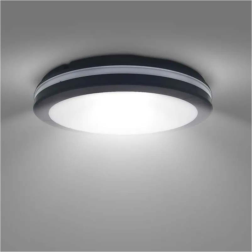 LED stropní světlo WO820 nastavitelné - průměr 30 cm, černá