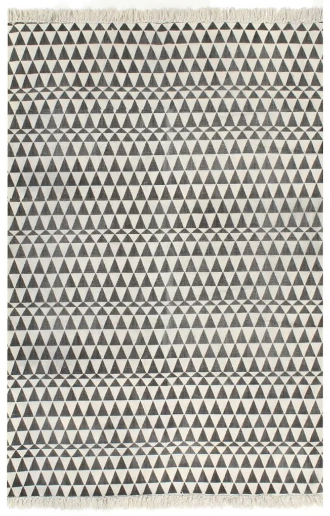 Černobílý bavlněný koberec se vzorem PROVE 120 x 180 cm