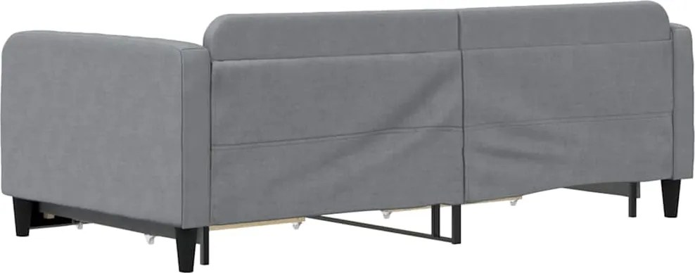 Válenda s přistýlkou a zásuvkami světle šedá 100x190 cm textil 3196895