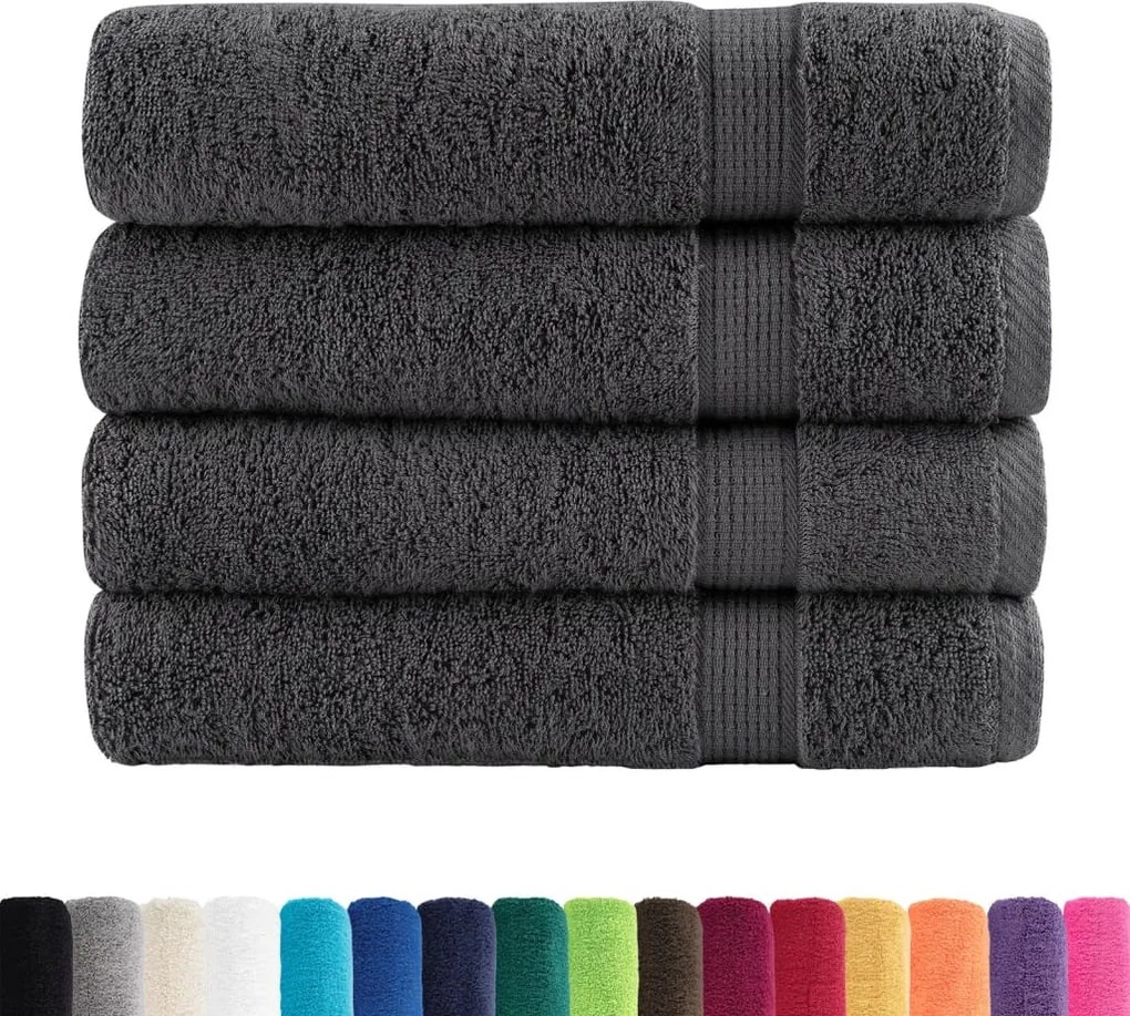 Prémiové ručníky SOLUND 4 ks antracitové 50x100 cm 600 g/m² 137157