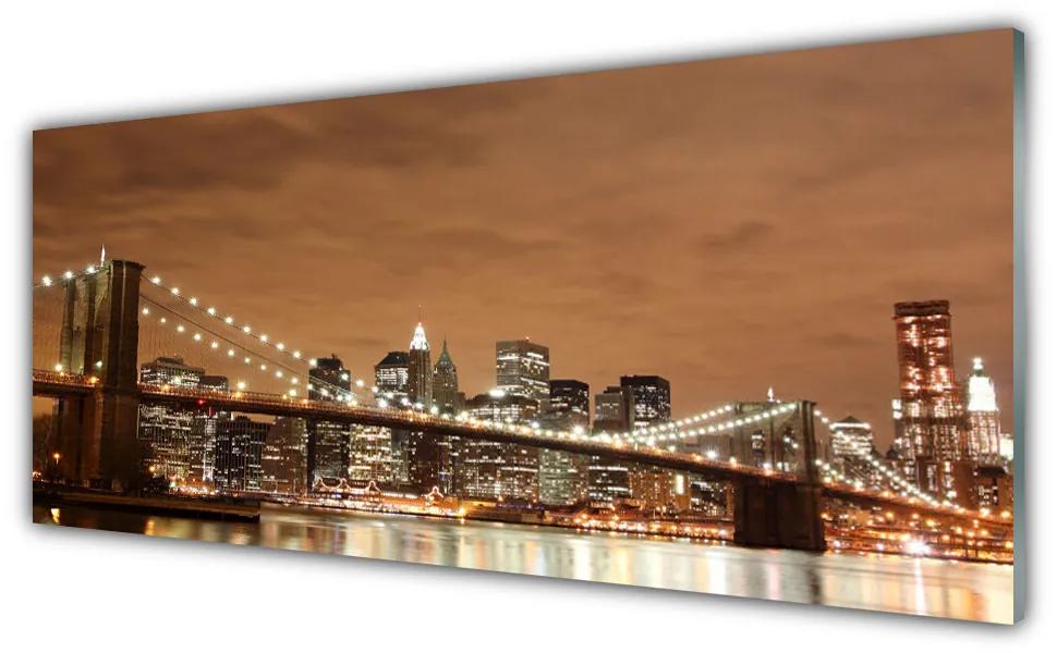 akrylový obraz Most Město Architektura 125x50 cm