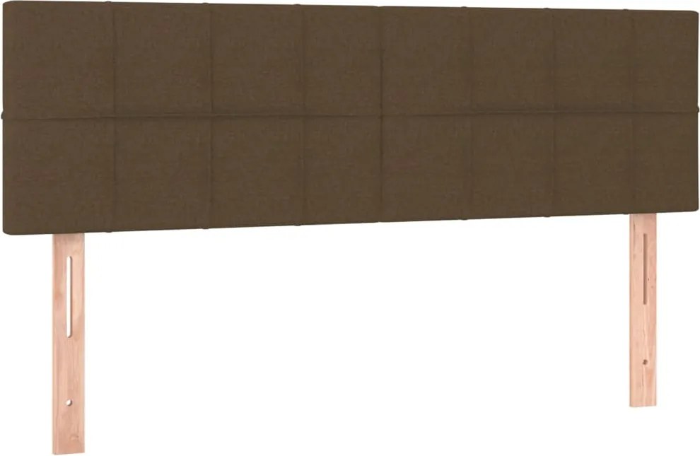 Box spring postel s matrací a LED tmavě hnědá 140x200 cm textil 3133720