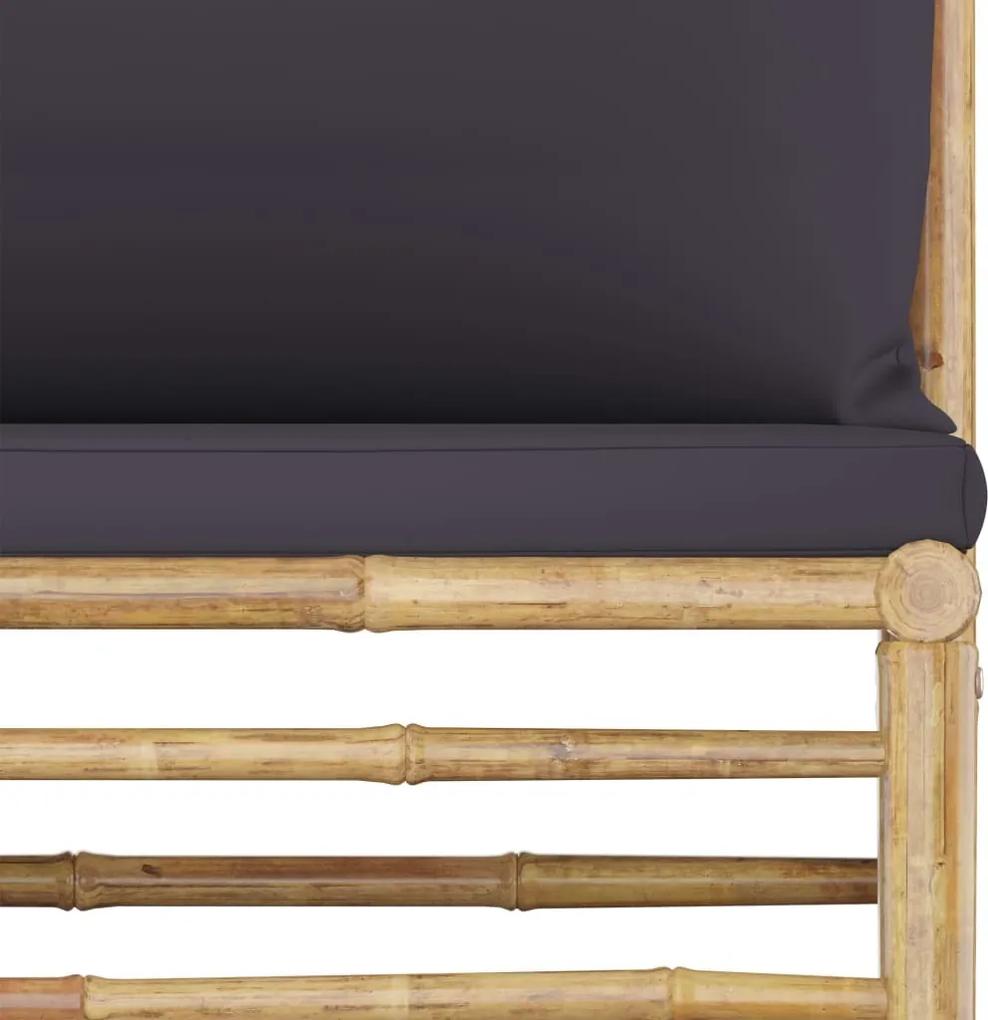 vidaXL 11dílná zahradní sedací souprava + krémově bílé podušky bambus [3058224] Barva: krémová