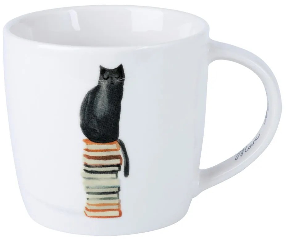 Bílý porcelánový hrnek 400 ml Well Read Cat – Maxwell &amp; Williams