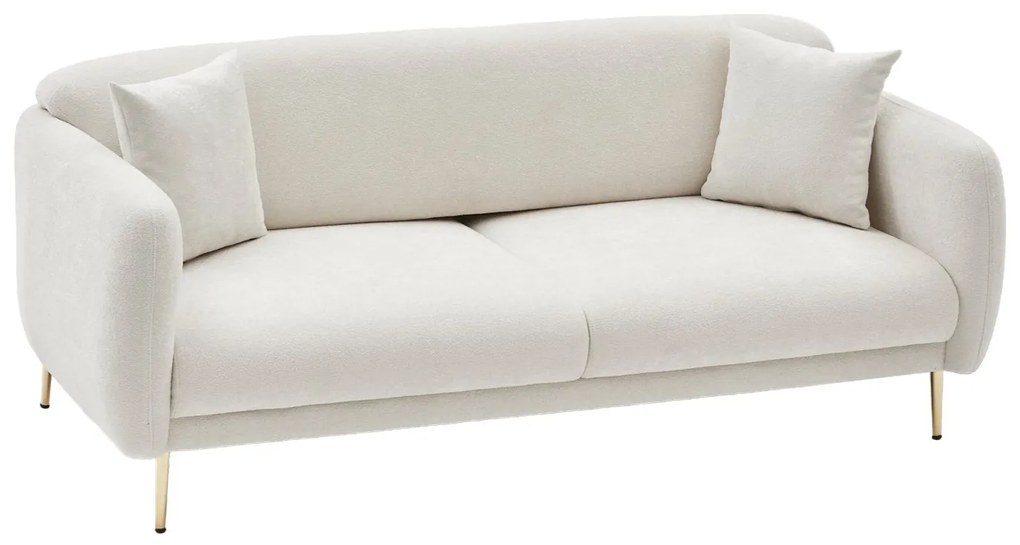 Atelier del Sofa 3-místná pohovka Simena - Cream, Krémová, Zlatá