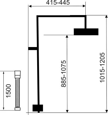 Novaservis Sprchové soupravy - Sprchová souprava, horní a ruční sprcha s držákem a hadicí, výška 1205 mm, chrom, SET068,0