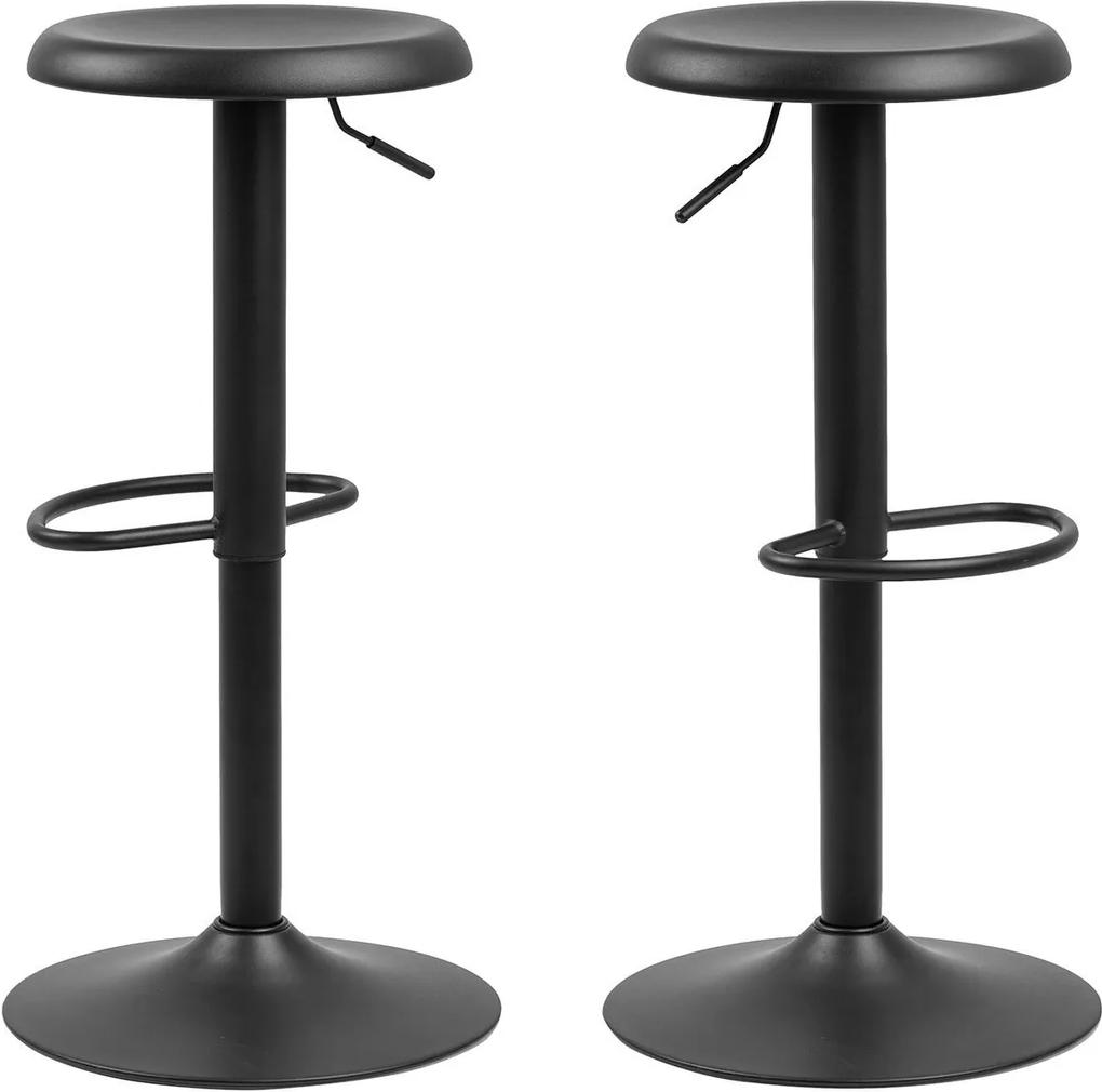 ACTONA Sada 2 ks − Barová židle Finch černá 80 × 40 × 40 cm