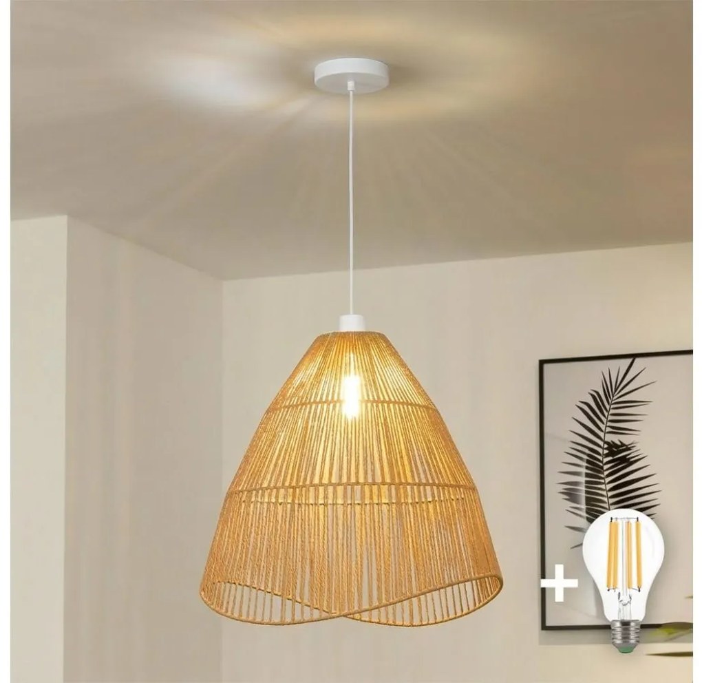 Brilagi - LED Lustr na lanku CERIA BOHO 1xE27/40W/230V pr. 70 cm hnědá