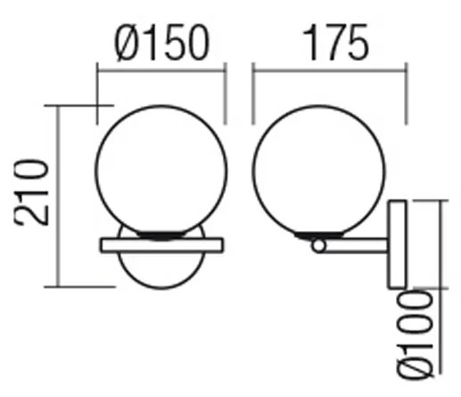 Redo 01-2640 nástěnné svítidlo Talis bronz, E14, ø15cm