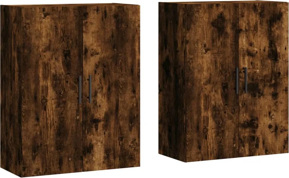 Nástěnné skříňky 2 ks kouřový dub 69,5 x 34 x 90 cm 3195648